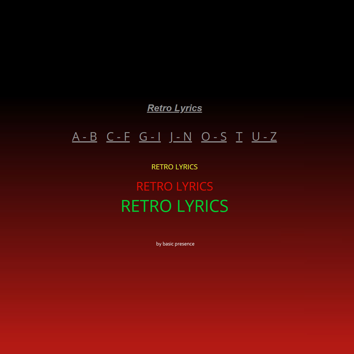 Retro Lyrics A-Z rbops song lyrics